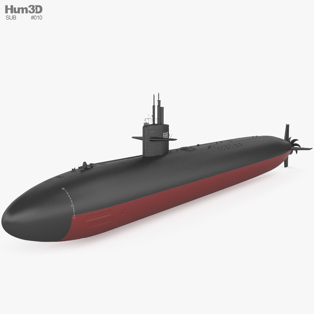 Los Angeles-class submarine 3D model - Download Submarine on 3DModels.org