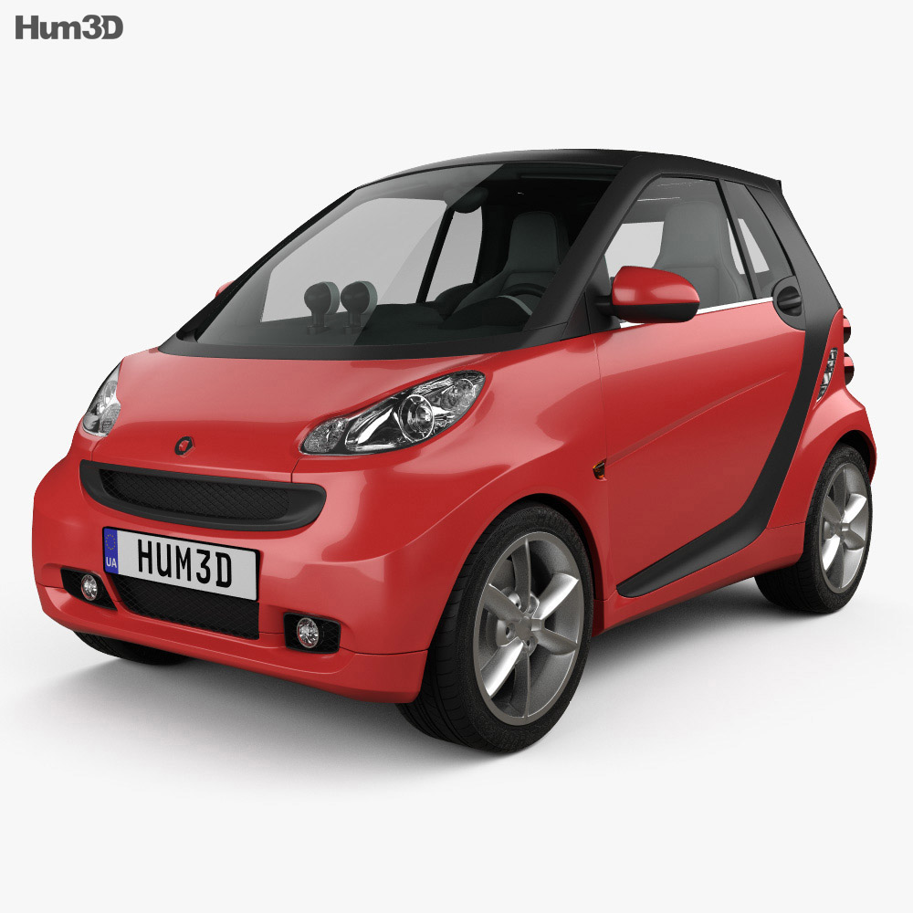 Smart Fortwo 2013 convertible Hard Top 3D model - Download Sports car ...