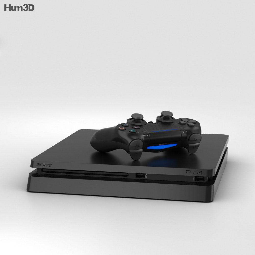 Sony PlayStation 4 Slim 3D model - Download Game Console on 3DModels.org