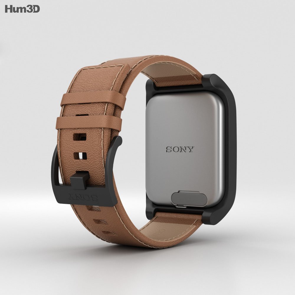 Sony SmartWatch 3 SWR50 Leather Brown 3D model - Download Smart watch ...