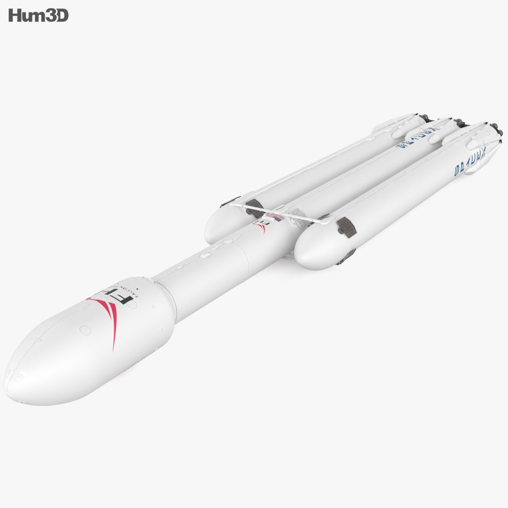 Falcon Heavy 3D model - Download Rockets on 3DModels.org