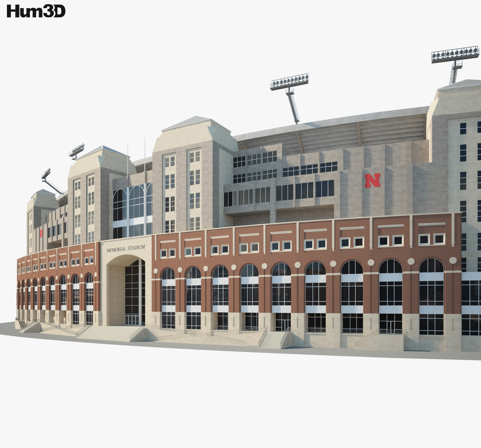 Memorial Stadium Lincoln 3D model - Download Stadium on 3DModels.org