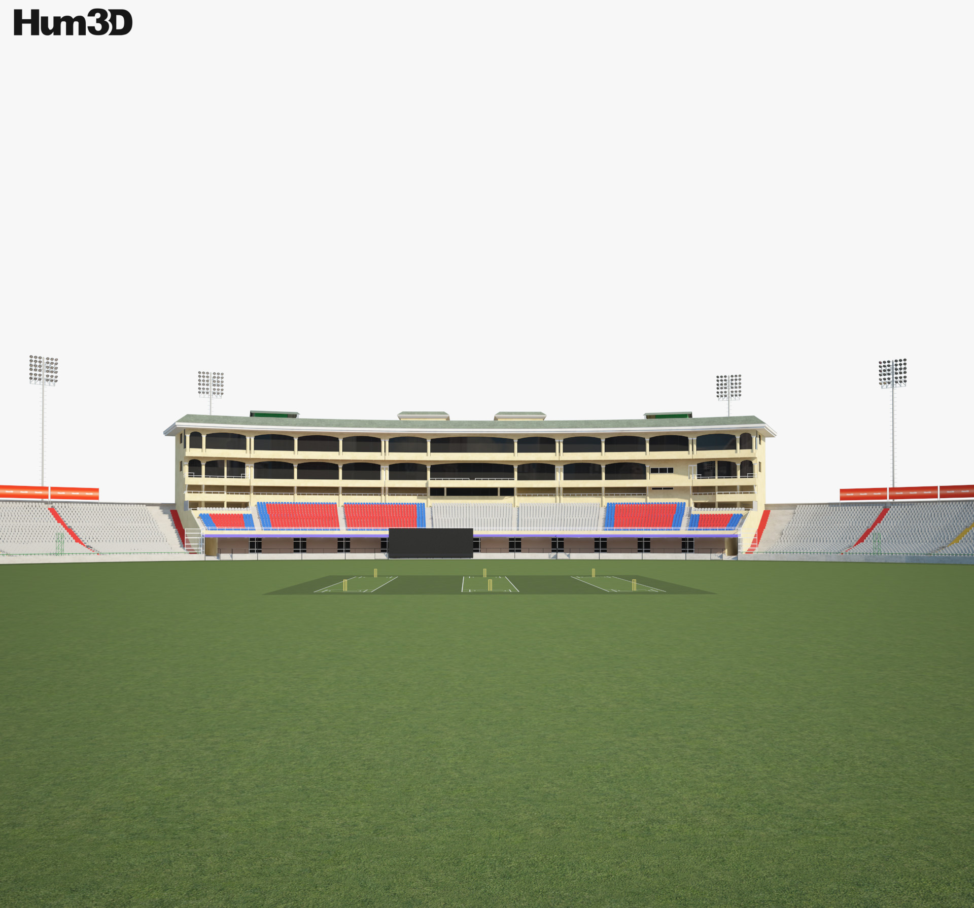 Punjab Cricket Association Stadium 3D model - Download Stadium on ...
