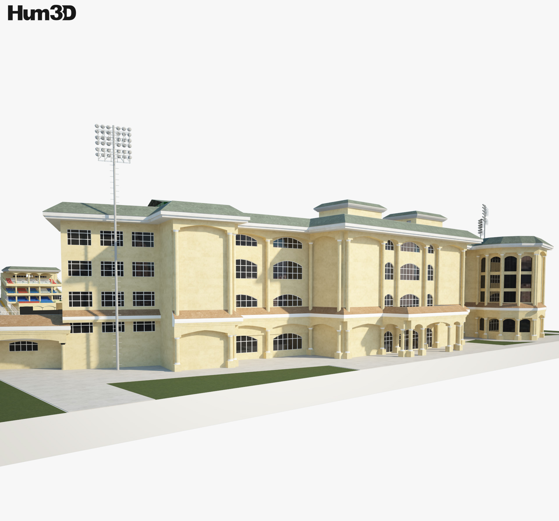 Punjab Cricket Association Stadium 3D model - Download Stadium on ...