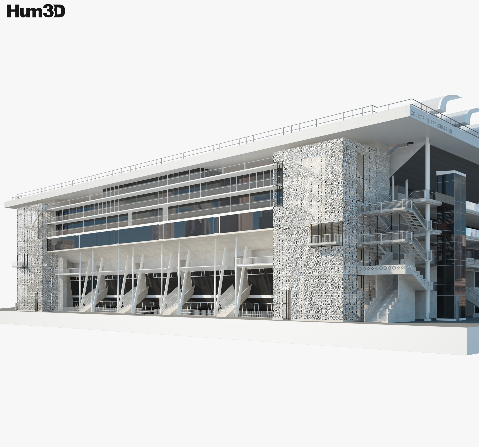 Roland Garros Philippe Chatrier 3D model - Download Stadium on 3DModels.org