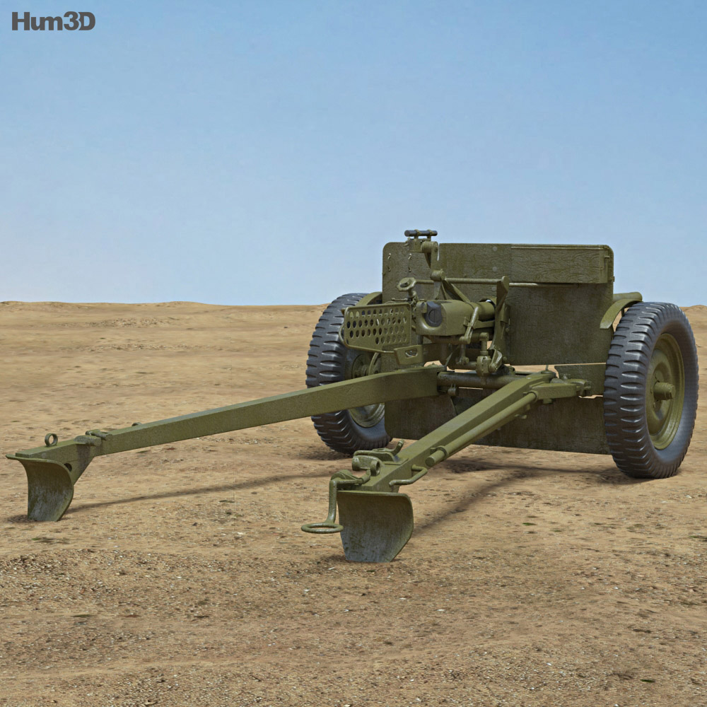 37 mm Gun M3 3D model - Download Gun on 3DModels.org