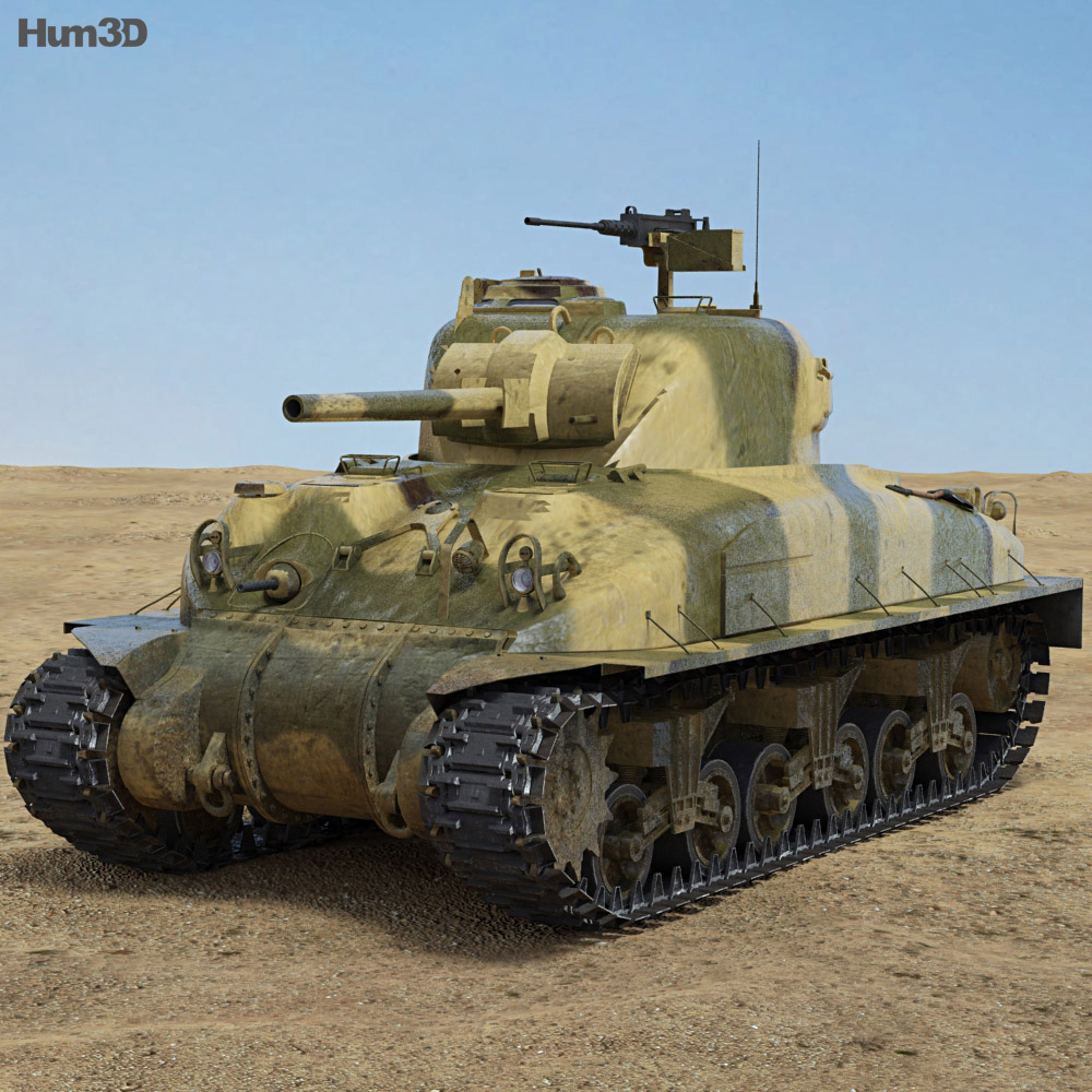 M4A1 Sherman 3D model - Download Tank on 3DModels.org