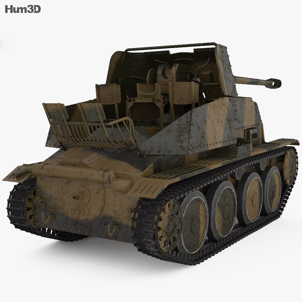 Marder III Tank Destroyer 3D model - Download Tank on 3DModels.org