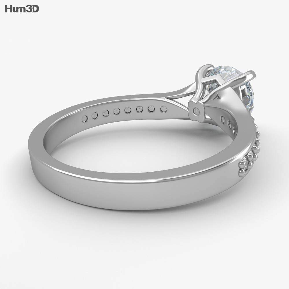Engagement Diamond Ring 3D model - Download Accessories on 3DModels.org