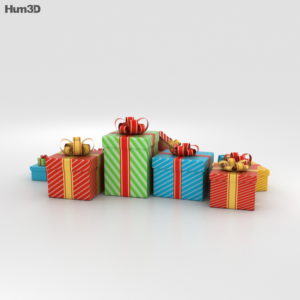 Gift Boxes 3D model - Download Packaging and Boxes on 3DModels.org