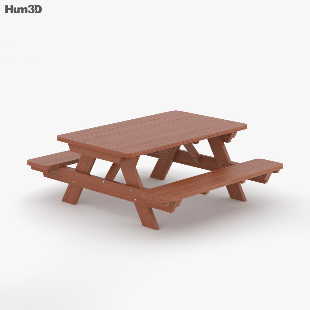 Picnic Table 3D model - Download Table on 3DModels.org