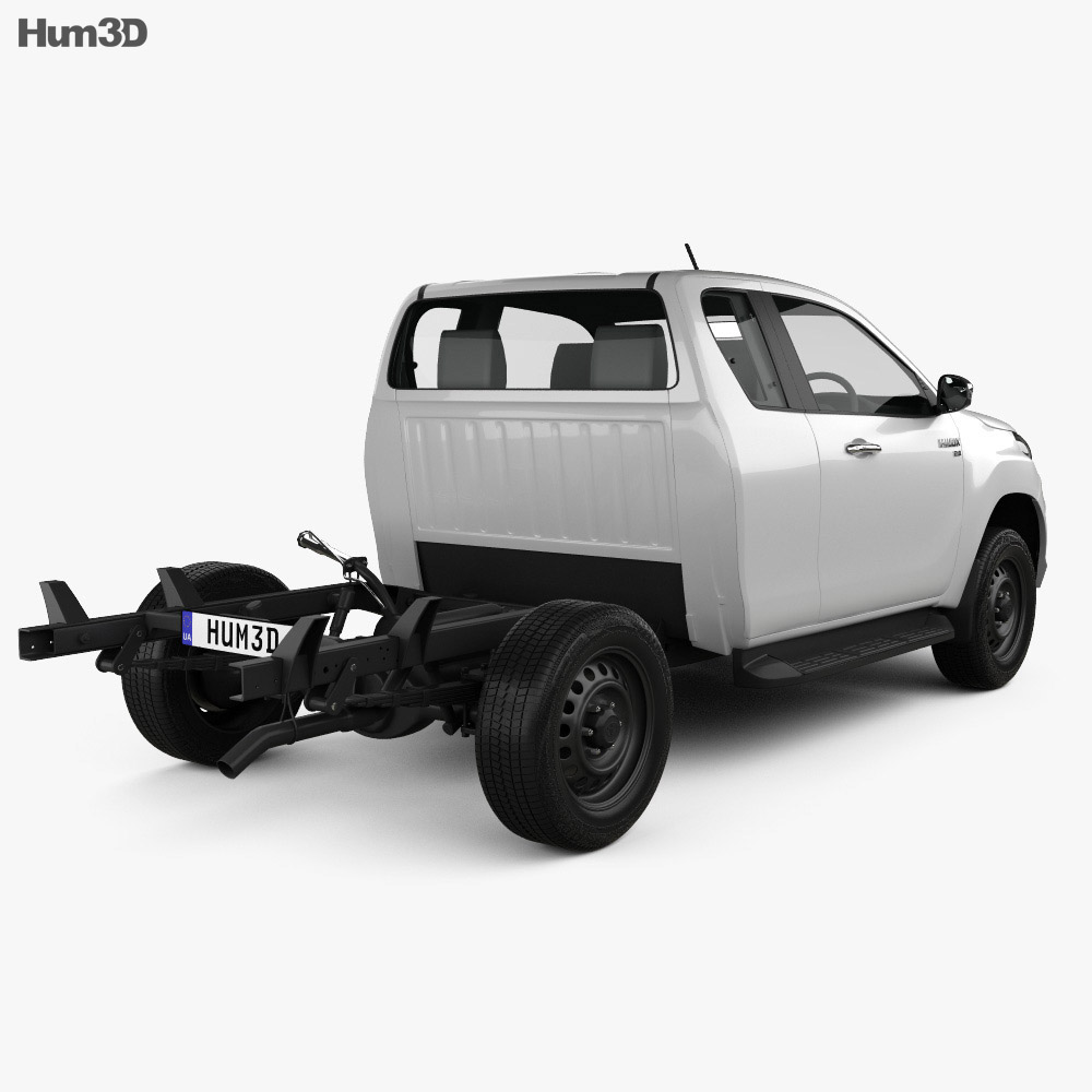 Toyota Hilux Extra Cab Chassis SR 2022 3D model - Download Pickup on ...