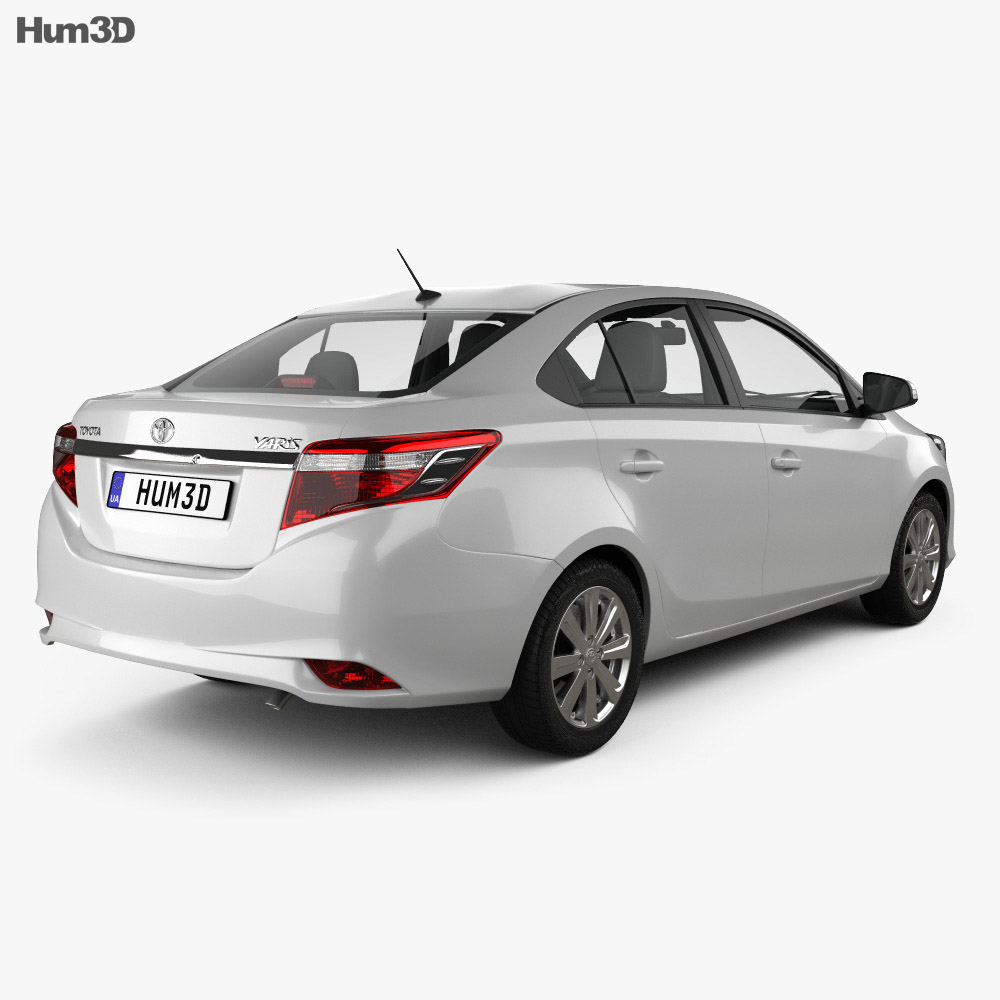 Toyota Yaris sedan with HQ interior 2017 3D model - Download Sedan on ...