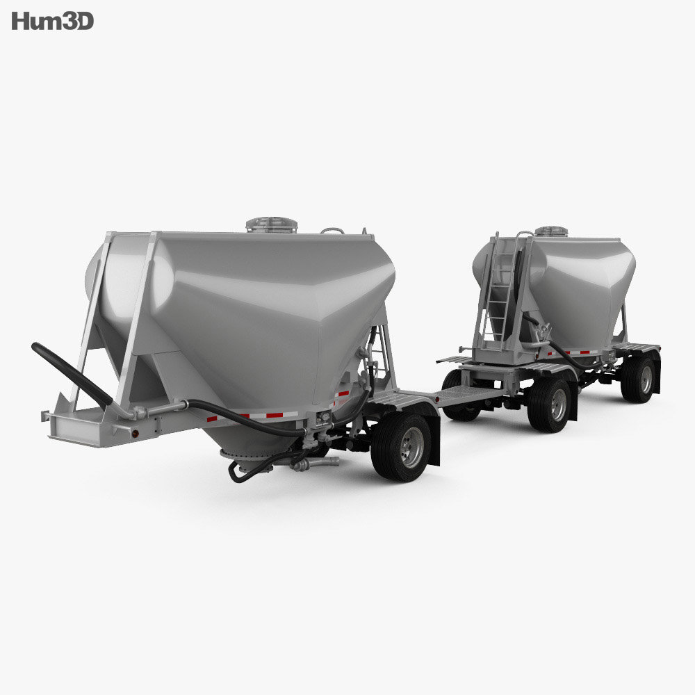 Beall 550 Dry Bulk Double Trailer 2016 3D model - Download Trailer on ...