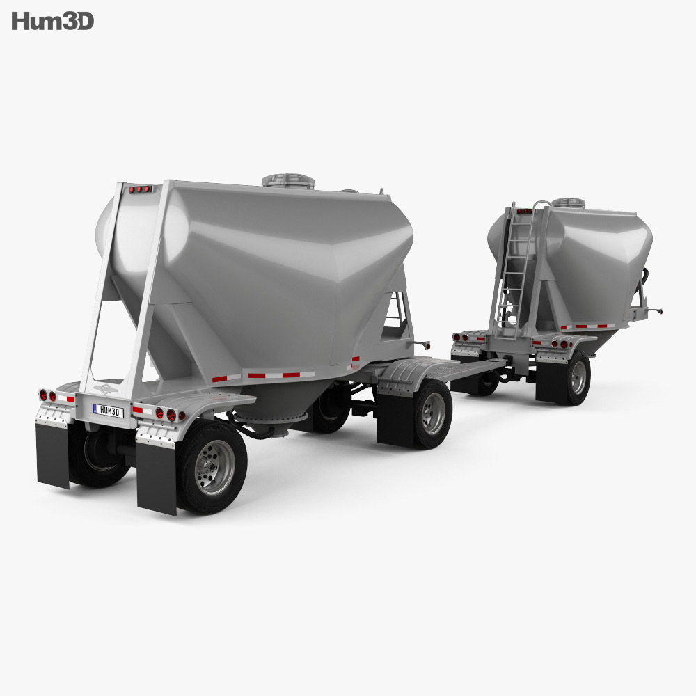 Beall 550 Dry Bulk Double Trailer 2016 3D model - Download Trailer on ...
