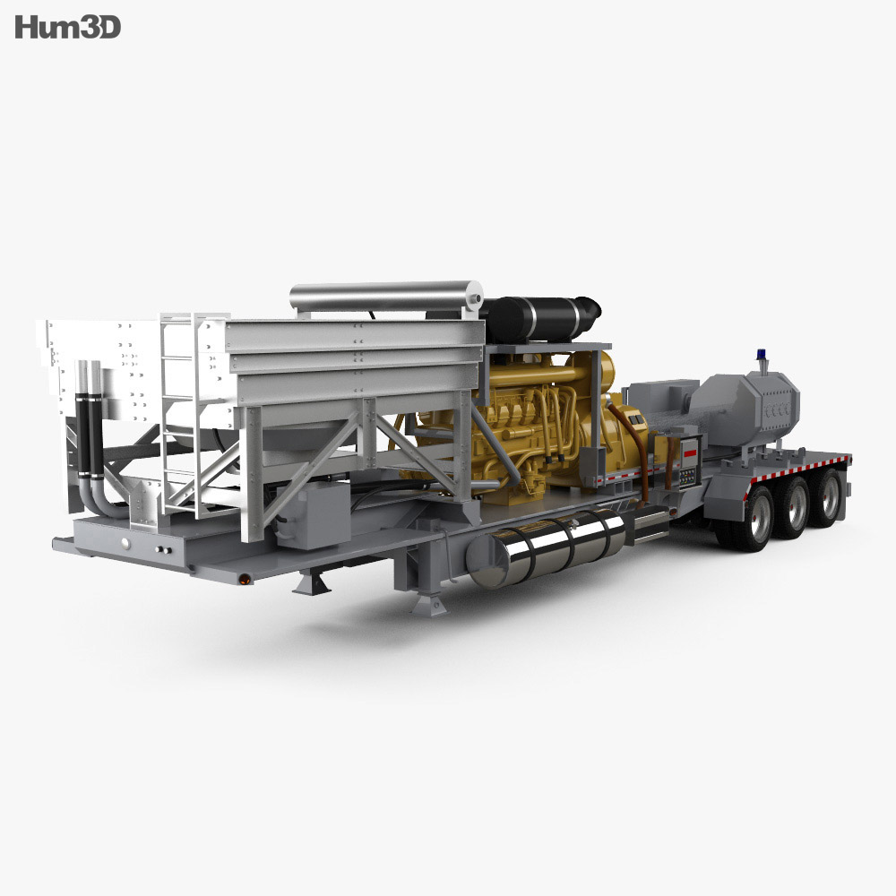 Fracturing Unit Semi Trailer 2018 3D model - Download Trailer on ...