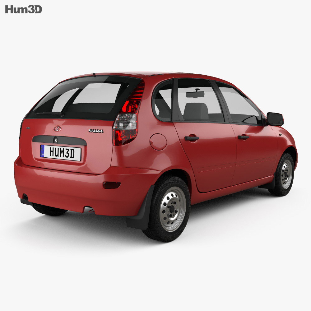 Lada Kalina (1119) hatchback 2014 3D model - Download Hatchback on ...