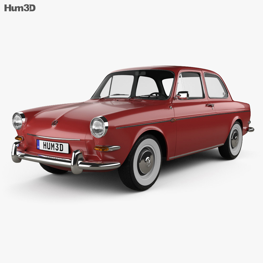 Volkswagen 1500 (Type 3) notchback 1961 3D model - Download Sedan on ...