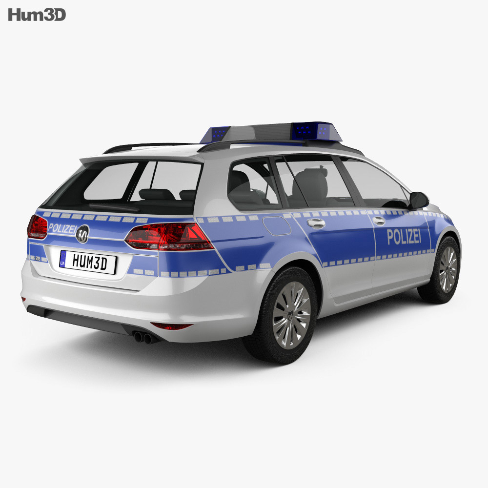 Volkswagen Golf variant Police Germany 2019 3D model - Download Wagon ...