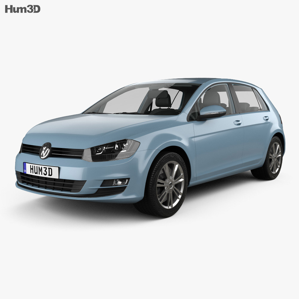 Volkswagen Golf 5-door with HQ interior 2016 3D model - Download ...