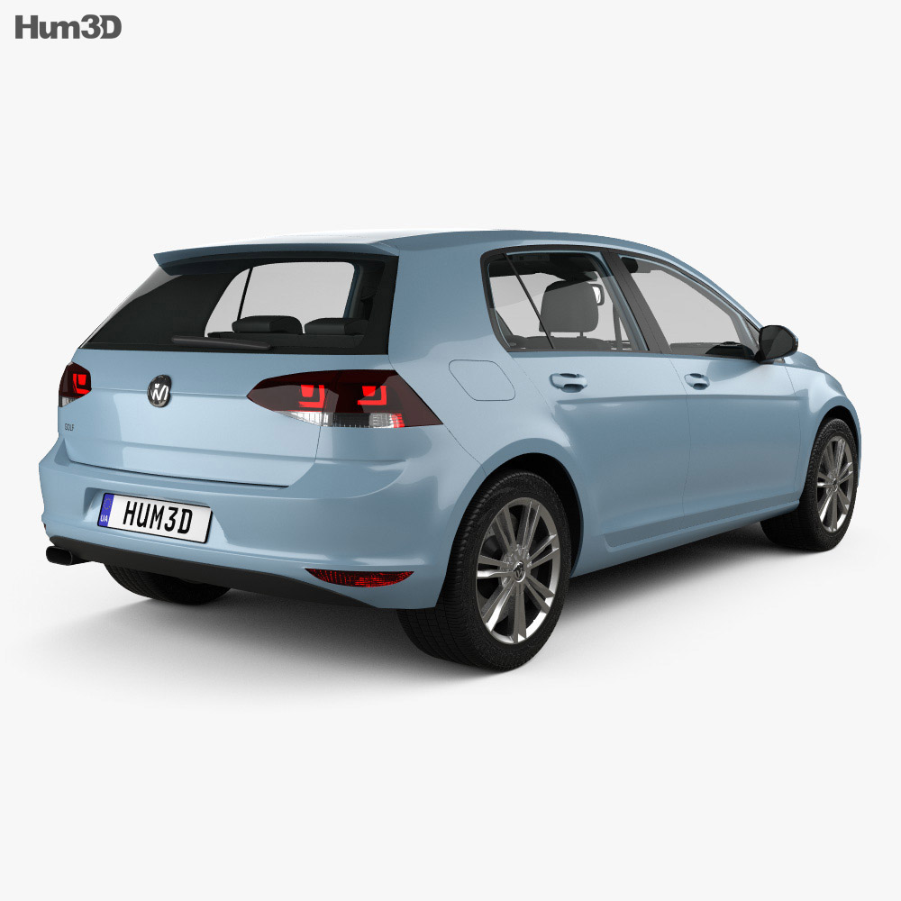 Volkswagen Golf 5-door with HQ interior 2016 3D model - Download ...