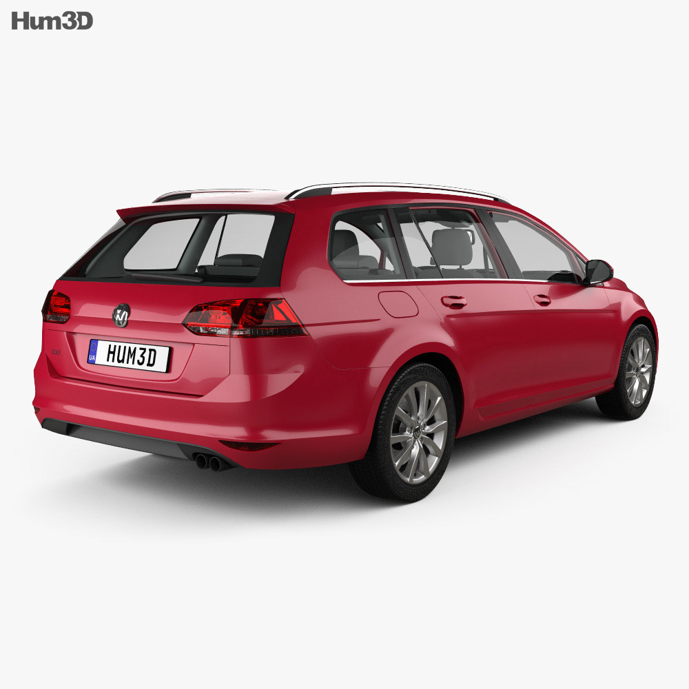 Volkswagen Golf variant with HQ interior 2016 3D model - Download Wagon ...