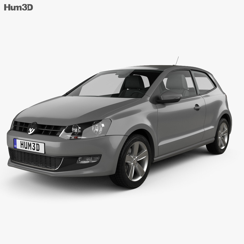 Volkswagen Polo 3-door 2013 3D model - Download Hatchback on 3DModels.org