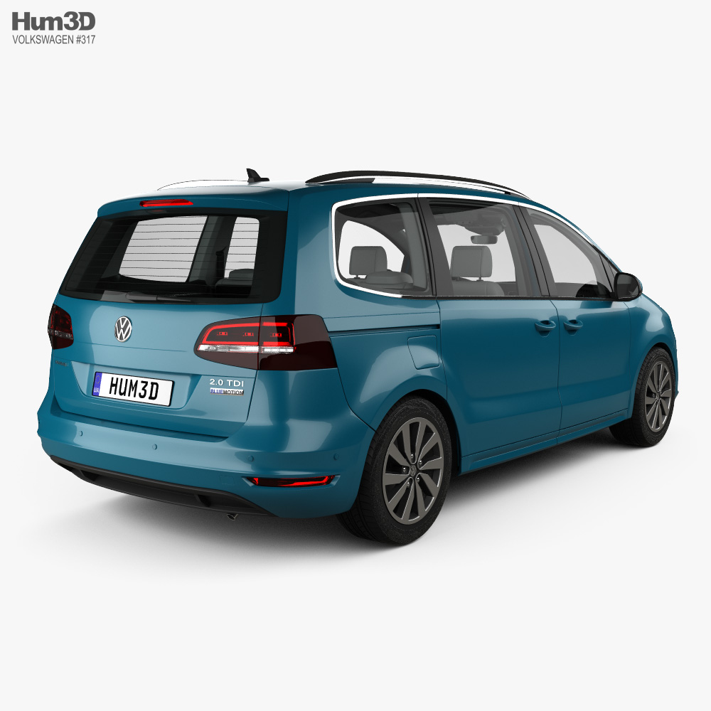 Volkswagen Sharan with HQ interior 2019 3D model - Download Van on ...