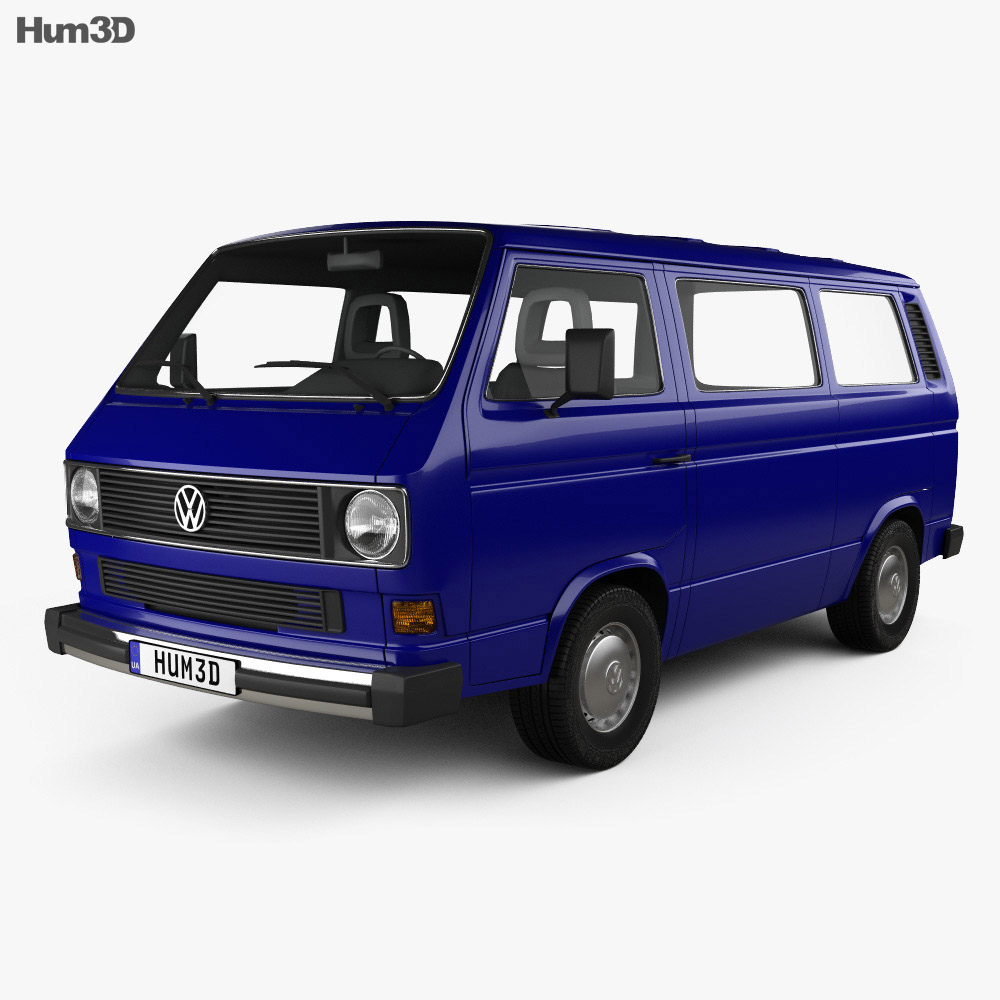 Volkswagen Transporter (T3) Passenger Van 2002 3D model - Download Van ...