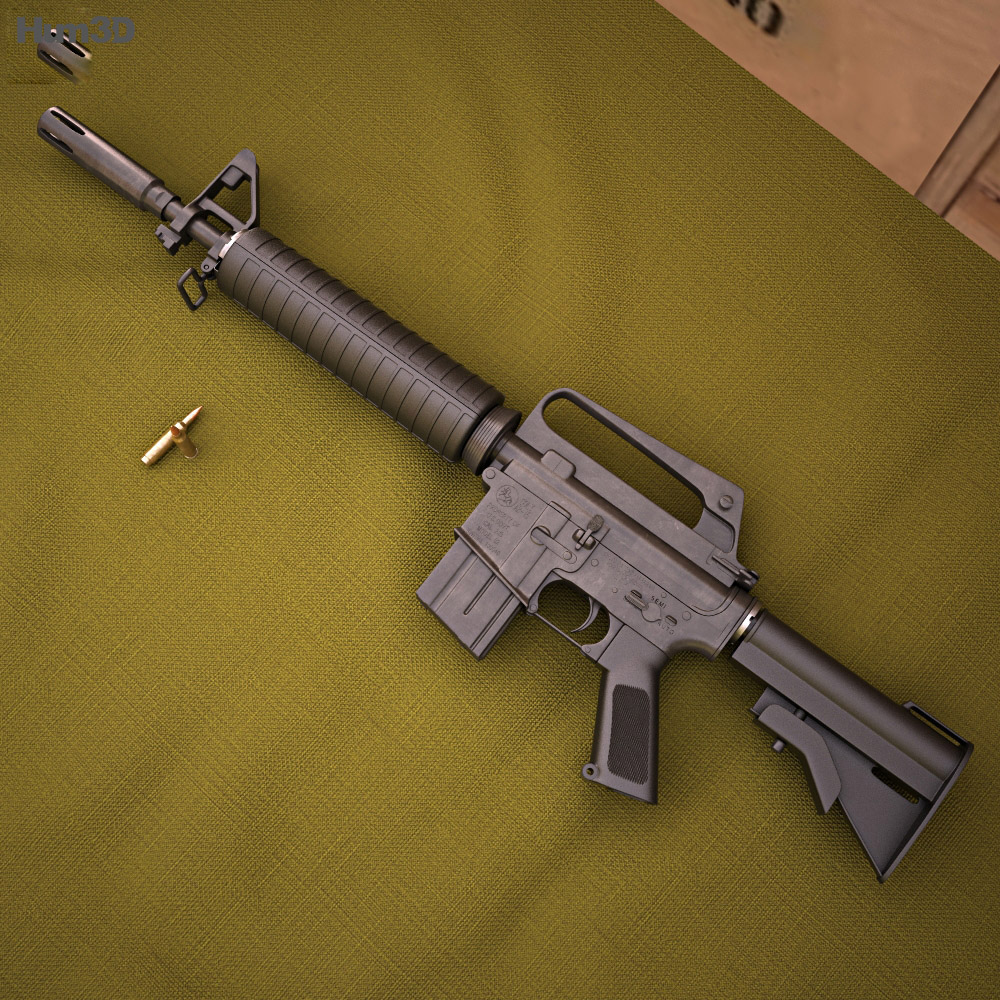CAR-15 Commando 3D model - Download Assault rifle on 3DModels.org