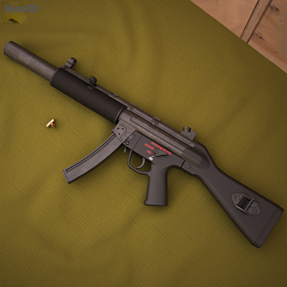黑克勒与科赫 MP5SD 冲锋枪 3D模型 - 下载 冲锋枪 on 3DModels.org