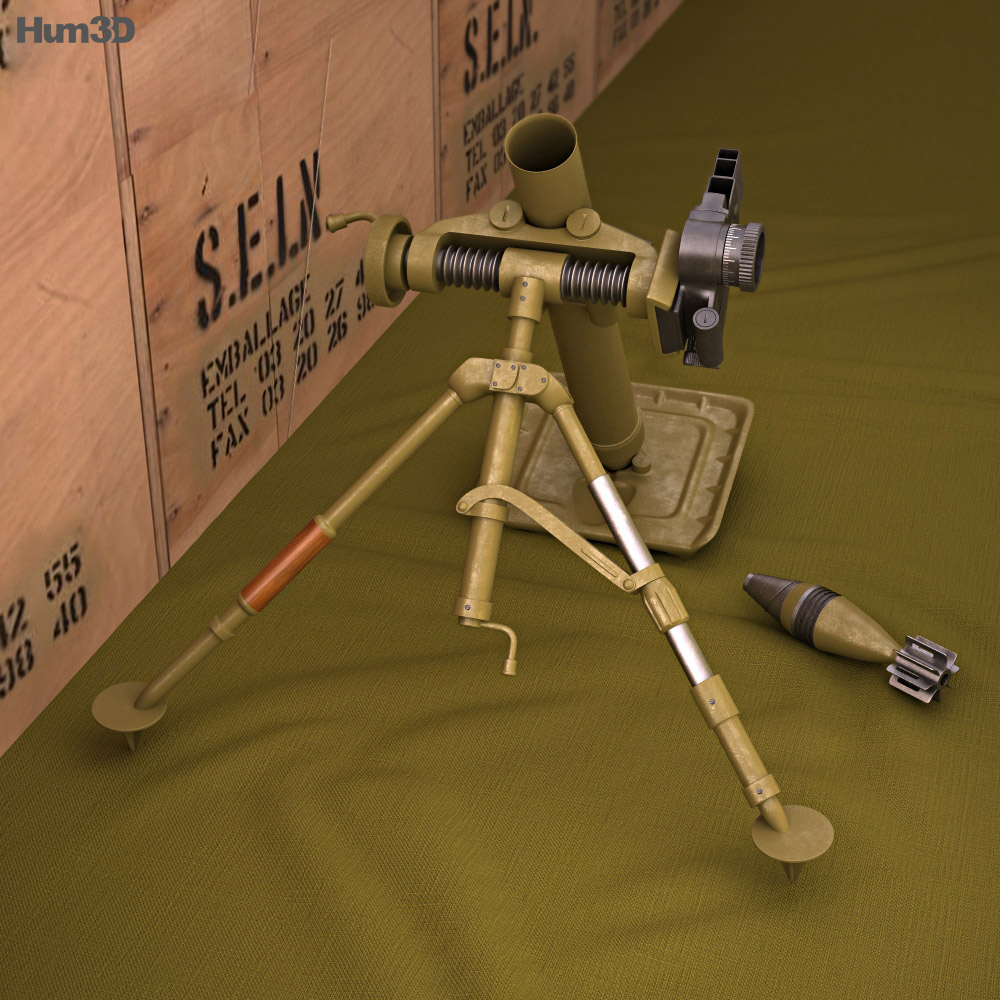 M2 Mortar 3D модель - Скачать Гранатомёты на 3DModels.org